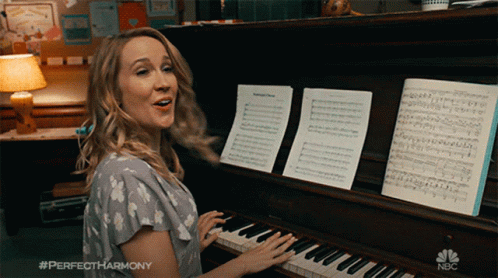 Гифка "Playing piano, Pianist, Rehearsal, Practice, Choir, Musicians ...