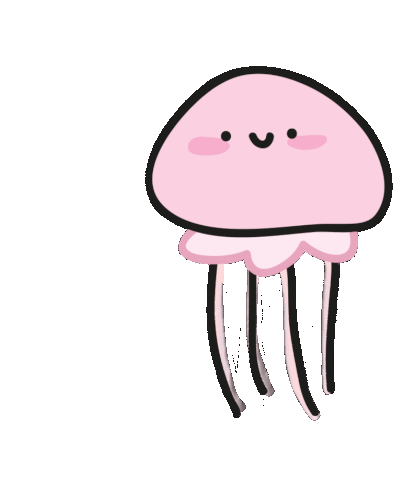 Стикер "TEAGIF,CUTE,CARTOON,UWU,SIMPLE,SEA,JELLY FISH,PINK,ANIMAL ...