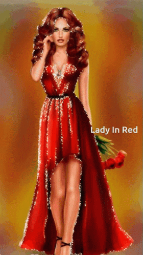 Lady In Red Red Dress ГИФ на GIFS.RU