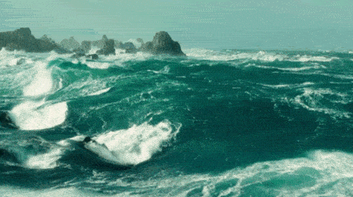 Гифка "Волна Море Океан Штормовой Бурный Vague Mer Смотрит Вижу Ve Mira ...