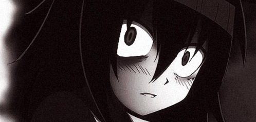 Гифка "Tomoko, Creepy smile, Glitch, Anime", лучшая gif анимация от ...
